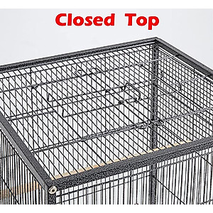36.5-Inch Elegant Sturdy Wrought Iron Bird Flight Open Play Top Cage with Rolling Casters for Small-Sized Parrot Parakeets Cockatiels Budgies Parrotlets Lovebirds Canary
