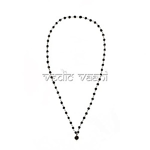 Vedic Vaani Shaligram Mala In German Silver Oval Beads Wearing For Shringar Deity Idol (1 Pcs)