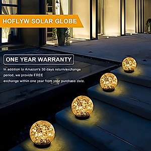 XKSINMY Solar Globes Lights Outdoor Garden Decor Solar Balls for Garden Crackle Glass Solar Lights 1 Pack for Outdoor Decor Decorations Pathway Patio Yard Lawn