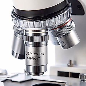 Swift SW350B 40X-2500X Magnification, Siedentopf Binocular Head, Research-Grade Compound Lab Microscope with Wide-Field 10X and 25X Eyepieces, Mechanical Stage, Abbe Condenser (SW350B)