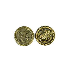 The Broken Token Prop Coins - Wondrous Metal Replica Coins for 7 Wonders, Pack of 57 - Fantasy Novelty and Replica Coins