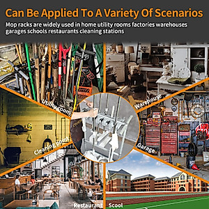 QTJH Broom mop holder cleaning supplies organizer janitorial carts on wheels housekeeping station storage tools for garage, garden, closet, cabinet.