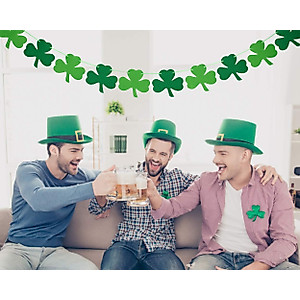 Tonak Felt Shamrock Clover Banner Hanging Shamrock Decorations Shamrock Ornament Decor for st Patricks Day Accessories Garland Banner st. Patricks Day Decorations Irish Day Party Supplies 20pcs