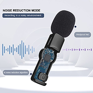 Wireless Microphone for iPhone iPad, IOS13+, Pre-Professional Grade Candy Mic for Tikok Livestream/Video Recording, Vlog, YouTube (Black)