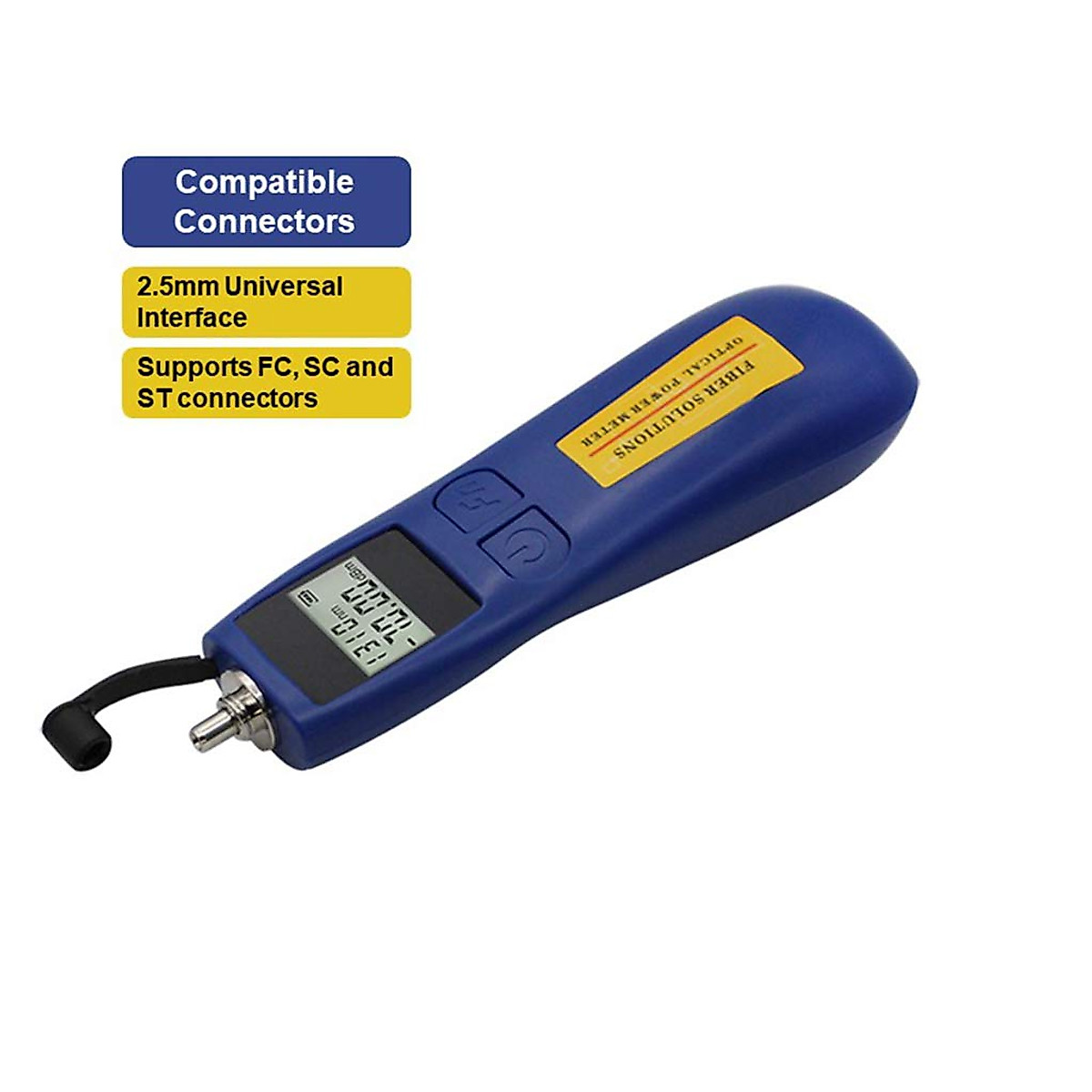 QIIRUN Optical Power Meter -70~+10 dBm Fiber Light Meter for Testing 6 Calibrated Wavelengths, 68g Light Weighted