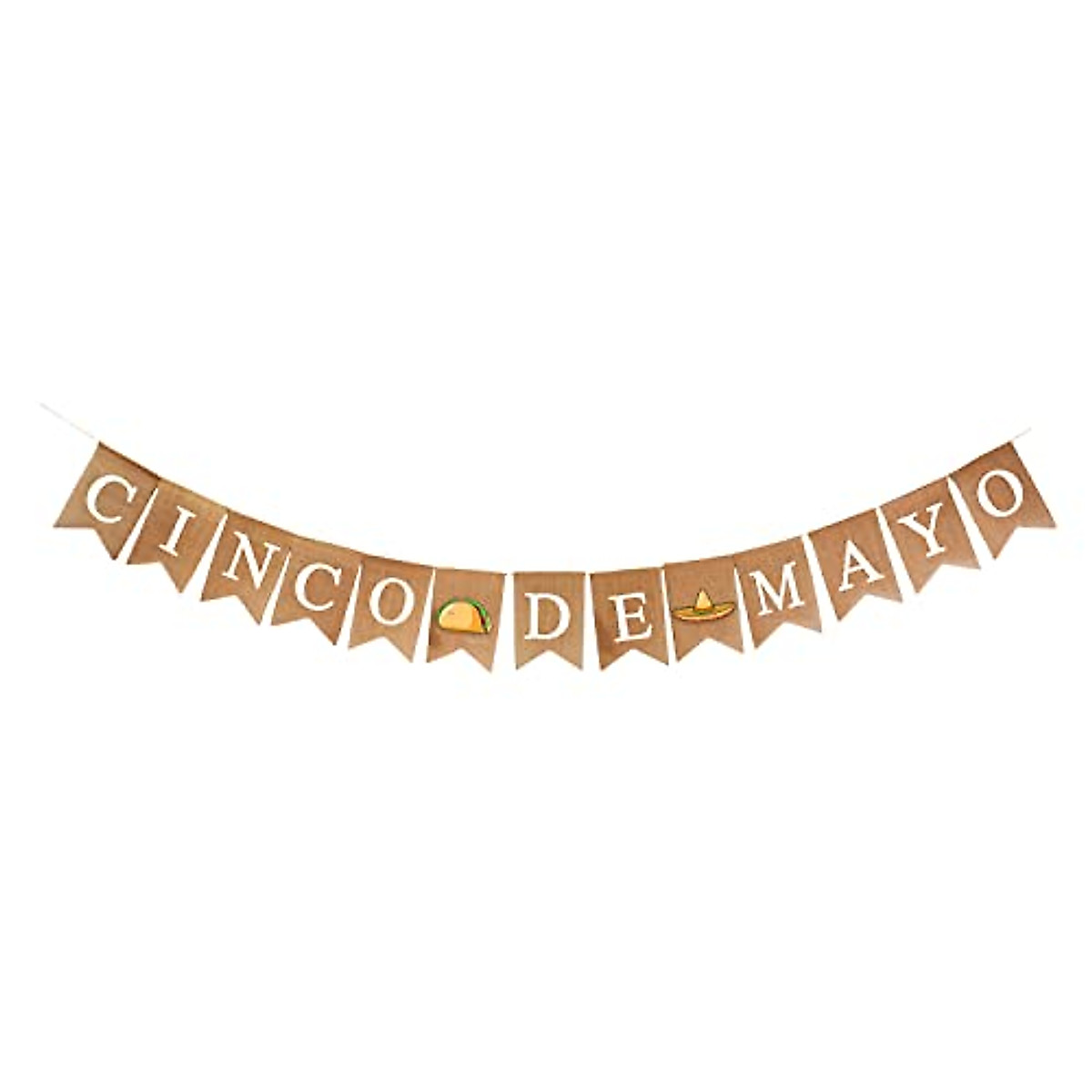 Mandala Crafts Burlap Cinco de Mayo Banner for Cinco de Mayo Decorations - Cinco de mayo Hanging Decorations for Mexican Fiesta Party Decorations Home Photo Backdrop