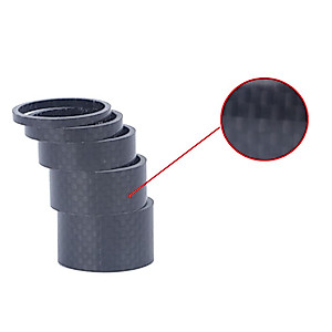 Jilukibo 11 Pieces Bike Carbon Fiber Headset Spacer, 28.8mm Bicycle Front Fork Stem Spacers Washer for Mountain Bike, Road Bike (20 15 10 5 3 2 1 mm, 7 Size)