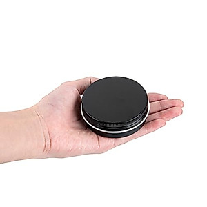 Restaurantware RW Base 2 Ounce Tin Storage Boxes 10 Round Tin Boxes With Lids - Durable Screwable Lids Black Aluminum Storage Containers Customizable Fits Mints Pills Or Herbs