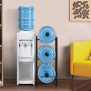 MOOACE 3-Tier Water Jug Rack, 5 Gallon Detachable Water Bottle Holder Organizer Storage Rack, Black