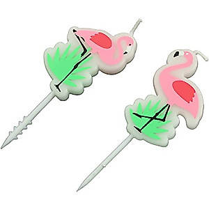 JCBIZ 5pcs Birthday Cake Candles Flamingo Pattern 25x25mm Creative Candles for Party Supplies, Cake Decoration