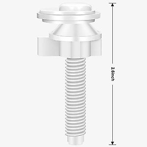 Toilet Seat Screws Universal Replacement Plastic Toilet Seat Hinge Bolt Screws with Nuts and Washers for Top Mount Toilet Seat Hinges (2 Pcs)