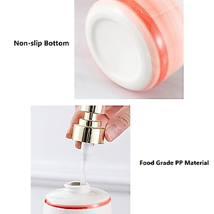 DIANDIAN 3 Pack Ceramic Soap Dispenser Set with Ceramic Tray Strawberry Pump Dispenser Bottles for Bathroom Kitchen, 400ml/13.5 oz (Color : Red)