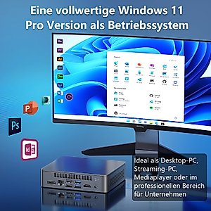 Intel NUC 11, NUC11ATKC4 Mini PC with Quad-Core Celeron N5105, Versatile Mini Computers 8GB DDR4 RAM & 256GB SSD - Support HDMI Dual 4K UHD/Bluetooth v5.2/Windows 11 Pro preinstalled