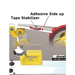 Excell Stainless Steel Tape Bag Sealer ET-606STK EZ-Cut, Tape Sealer with Trimmer and Stabilizer, 0.5" Wide Bag Taper with 3" Core
