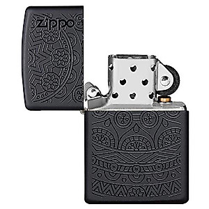 Zippo Tone on Tone Design Black Matte Pocket Lighter