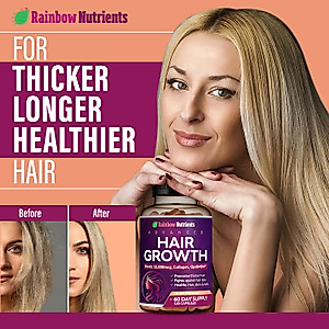 Hair Growth Vitamins for Women | Biotin 10,000mcg, Collagen, Patented OptiMSM®, goMCT®, Saw Palmetto | Naturally Regrow Stronger & Healthier Hair, Skin and Nails | Stops Hair Loss | 60 Day Supply
