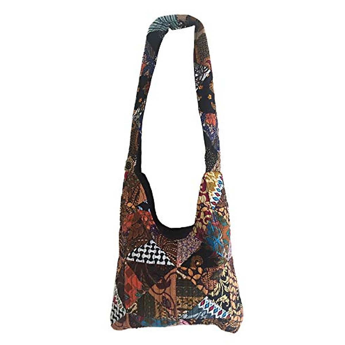 Oma® Boho Hippy Quilted Cross Body Shoulder Bag Purse Multi Color Heavy Duty Cotton - OMA FEDERAL (TM) BRAND