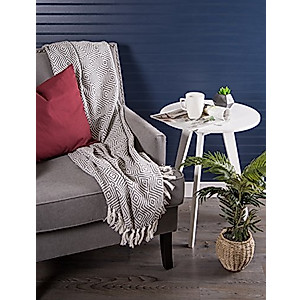 DII Diamond Throw Collection Woven Cotton, 50x60, Mineral Gray