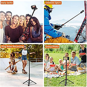UURIG 52" Extendable Camera Tripod for Insta360 X3 X2 Selfie Stick Tripod with 1/4" Screw Mini Portable Camera Stand Tripod for GoPro Max Hero 11 10 9 8 7 6 5/DJI Osmo/AKASO/SJCAM/Action Camera