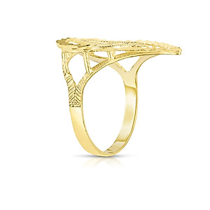 Floreo 10k Yellow Gold Cursive initial and Heart Ring, Letter J, Size 7.5 (Medium)