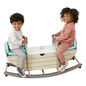 Little Tikes Teeter Totter, Wooden Ride-On, 2-in-1 Toy Rocker for Children and Storage Bench for. Active Play for Toddlers Kids, Gift Boys Girls Ages 2-5