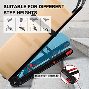Riosoc Electric Stair Climing Cart, Portable Motorized Stair Climbing Hand Trucks Dolly Cart, Folding Stair Climber Furniture Dolly with Taping for Family Moving Warehouse Logistics Distribution