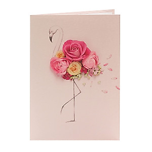 UK Greetings Birthday Card for Her - Birthday Card for Friend - Into the Meadow - Pink Floral Flamingo