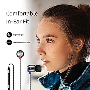 SoundMAGIC E10C Wired Earbuds with Microphone HiFi Stereo Earphones Noise Isolating in Ear Headphones Powerful Bass Tangle Free Cord Gunmetal