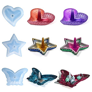 3D Love Heart Tray Resin Molds,Epoxy Crystal Jewelry Box Molds Storage Tray Resin Casting Mold for Jewelry Making