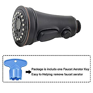 iFealClear Pull Down Spray Head 3 Modes for Kitchen Faucet, Kitchen Sink Faucet Aerator Sprayer Nozzle, Faucet Head Replacement Compatible with Moen, Delta, Kohler, 12 Adapters, Oil Rubbed Bronze