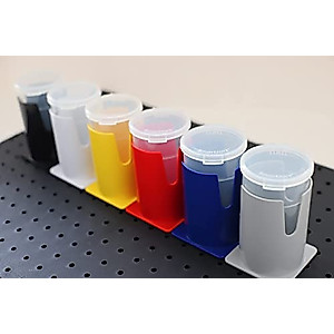 SmartJars® Pegboard Organizer Accessories Storage Jars, Pegboard Jars for Garage Organization, Craft Room, or Pantry, Pegboard Bins with Lids, Pegboard Wall Organizer, Starter Pack of 6 (Black)