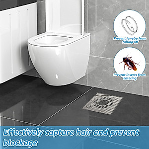 HJJWNDDNG 2Pcs Shower Drain Mesh Stickers Self-Adhesive Bathtub Drain Hair Catcher 70mmx10m Cuttable Shower Drain Mesh Filter with 2 Scrapers Waterproof DIY Hair Stopper for Bathroom Bathtub Kitchen