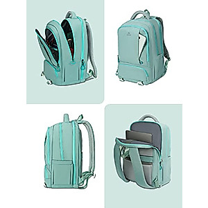 Travel Laptop Backpack for Women 15.6 inch, MATEIN TSA Approved Backpacks Personal Item Bag with Wet Pocket for Airline, Underseat Airplane Carry on Back Pack, Mint Green Work Rucksack College Daypack