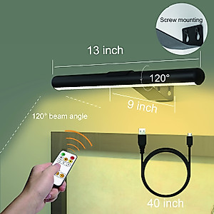 YAQIIHOME Wireless Picture Lights Rechargeable with 4000mAh Battery,Painting Lights Art Ddisplay Light with Remote Control,3 Lighting and Dimmable,Full Metal Led Accent Light for Picture Dartboard