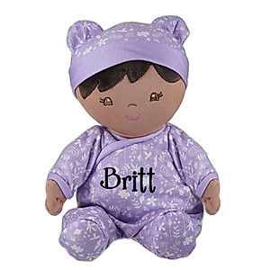 Baby Doll Toys, Stuffed Animal Soft Toys for Baby, Baby Girl Baby Boy, Plush Doll Keepsake Gifts, Personalized with Custom Name (Purple Leilani)