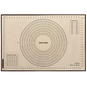 CHEFMADE Silicone Baking Mat, 36" x 24" Extra Thick Large Non-Stick Sheet Mat with Measurement | Non-Slip Reusable Food Grade Flexible Dishwasher Safe｜Making,Cookies,Macarons,Bread,Pastry and Pizza