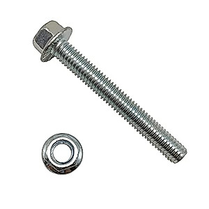3/8 Flanged Hex Head Bolts, 3/8 Flanged Nuts, Flanged Hex Head Screws, Grade 5, Fully Threaded, 4 Pack (3/8"-16 x 3")