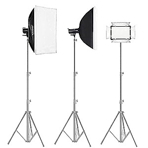 Stainless Steel Heavy Duty Light Stand Photography Studio Video Lighting Stands, Spring Cushioned Heavy Duty Tripod Stand, 9.5ft/2.8m, 2 Packs Professional Photography Studio Stands