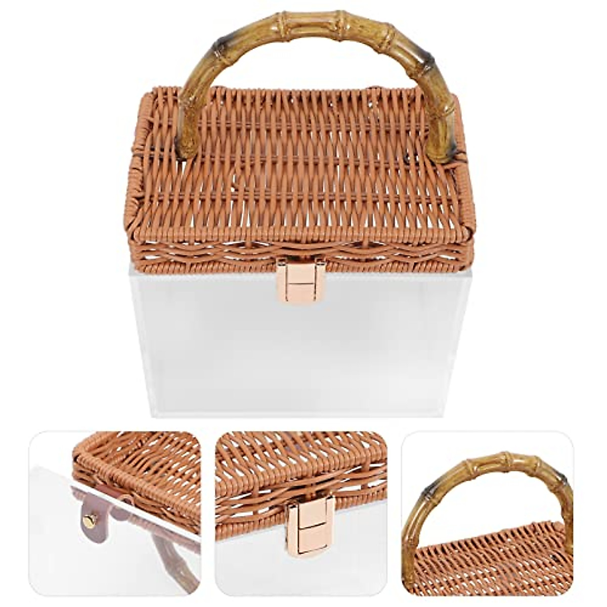 Zerodeko Box makeup travel vanity bag with mirror large desk travel cosmetic case cosmetic cases for traveling transparent storage case skin care storage Bamboo bridesmaid Organizer Acrylic