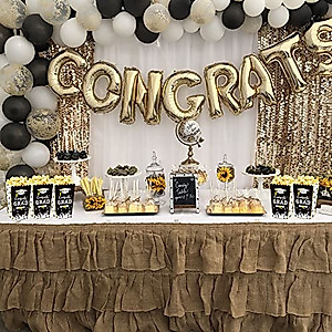 KOWLOON Graduation Popcorn Boxes School Grad Party Favor Popcorn Treat Boxes 24 Pieces, Black