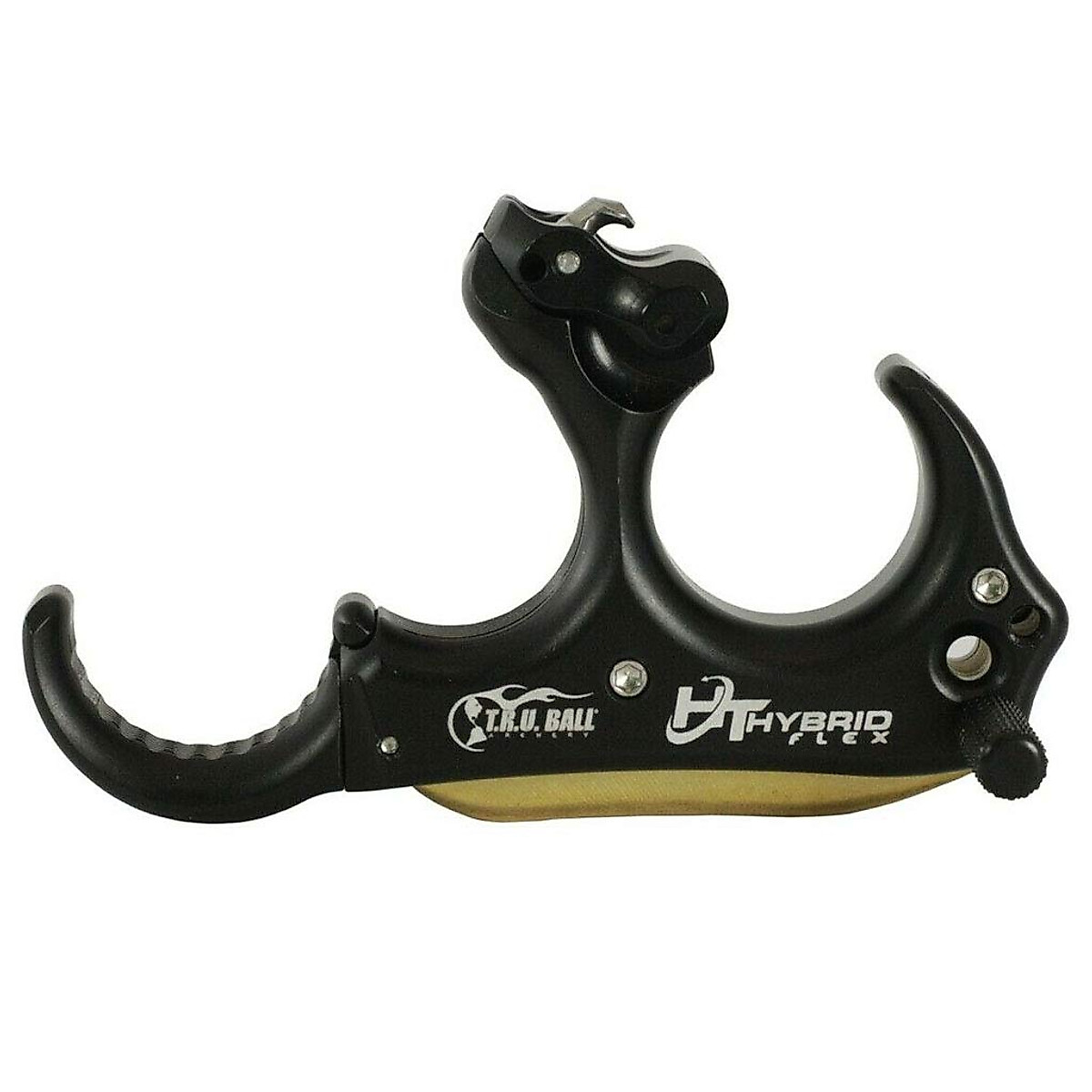 T.R.U. BALL TruBall HT Hybrid Flex - 3 or 4 Finger (Ergonomically Adjustable Finger Pieces) - Black/Brass - Large