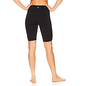 Gaiam Women's Yoga Short Performance Spandex Compression Legging Shorts - Black, X-Small
