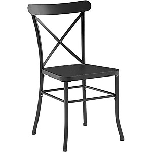 Crosley Furniture Astrid 2-Piece Indoor Outdoor Chair Set, Dining Chairs for Kitchen, Patio, Porch, Deck, Matte Black