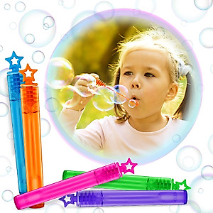 66 Pcs Mini Bubble Wands in 6 Colors, Bulk Party Favors for Kids, Themed Birthday, Christmas, New Year, Valentine, Carnival, School Classroom Prizes for Boys & Girls, Ideal Goodies Bags Stuffers