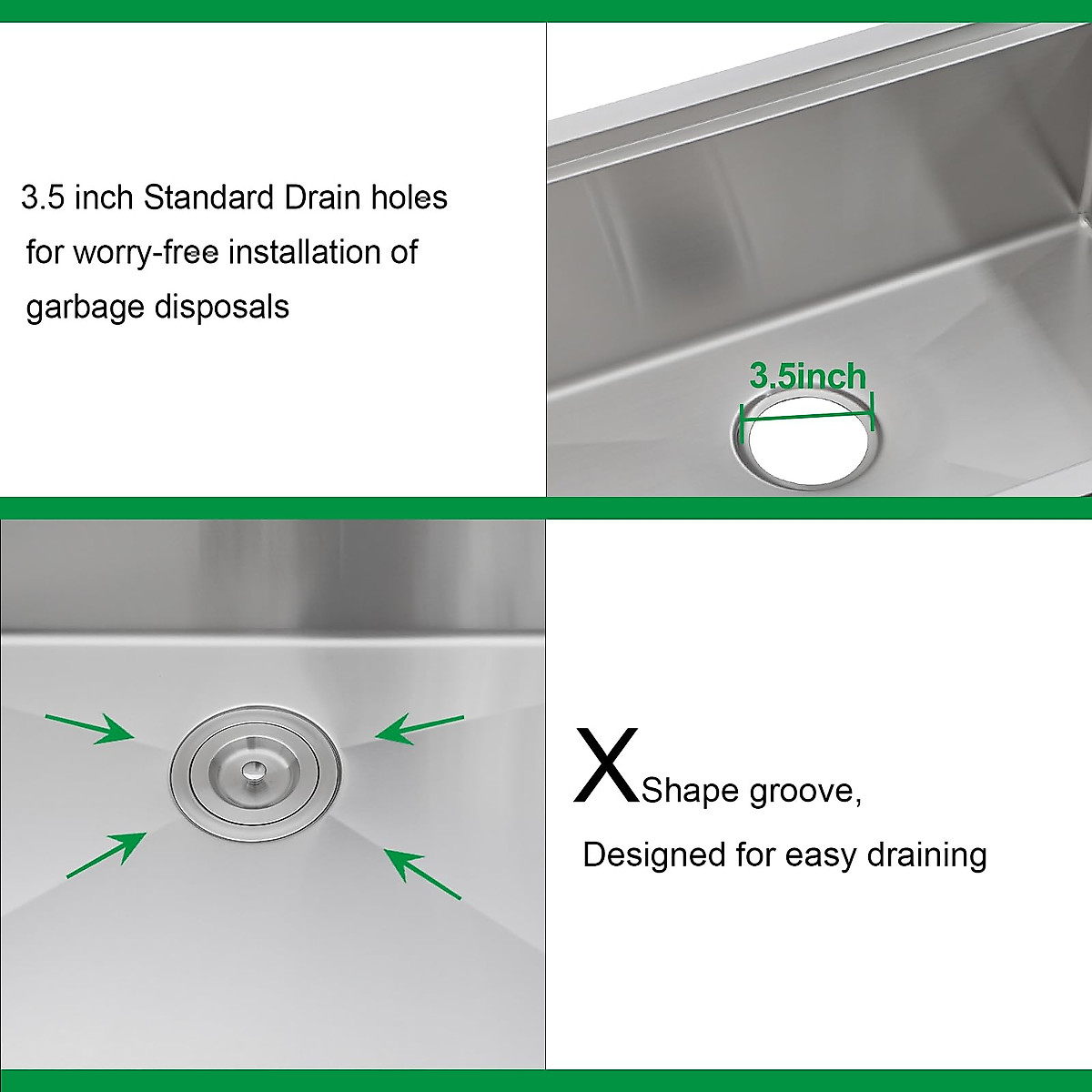 Talllor 27 Kitchen Sink Undermount 27"x19" Stainless Steel Undermount Sink Workstation Single Bowl Large Deep 16 Gauge Handmade Under Counter Kitchen Sink Basin with Accessories