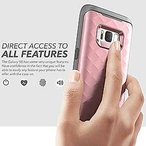 Galaxy S8 Case, Clayco [Hera Series] [Updated Version] Full-Body Rugged Case with Built-in Screen Protector for Samsung Galaxy S8 (2017 Release) (Rosegold)