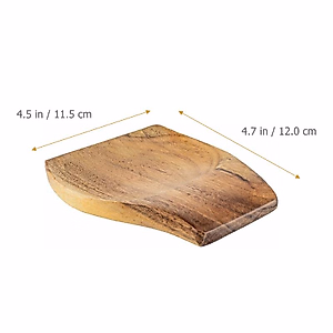 2 Pack Wooden Spoon Rests for Kitchen Counter-Natural Acacia Wood Spoon Holders for Kitchen Counter Protection-Cooking Utensil Rests for Spoon, Ladle, Spatula, Tong-Coffee,Tea Spoon Gadgets Holder