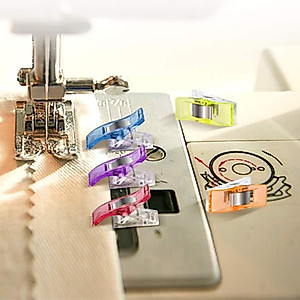 Fbshicung Sewing Foot Kit - 3Pcs Wide Hem Foot,Bias Tape Binder Foot and Adjustable Guide Foot,Border Guide Presser Foot and 10pcs Sewing Clips for Sewing Machine