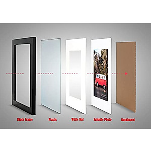 Scholartree Black 11x14 Picture Frames Set of 5, Display 11x14 without Mat or 8x10 with Mat，Wall Gallery Photo Frames