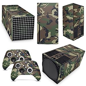 GNG Camouflage Skins Compatible with Xbox Series X Console Decal Vinal Sticker + 2 Controller Set